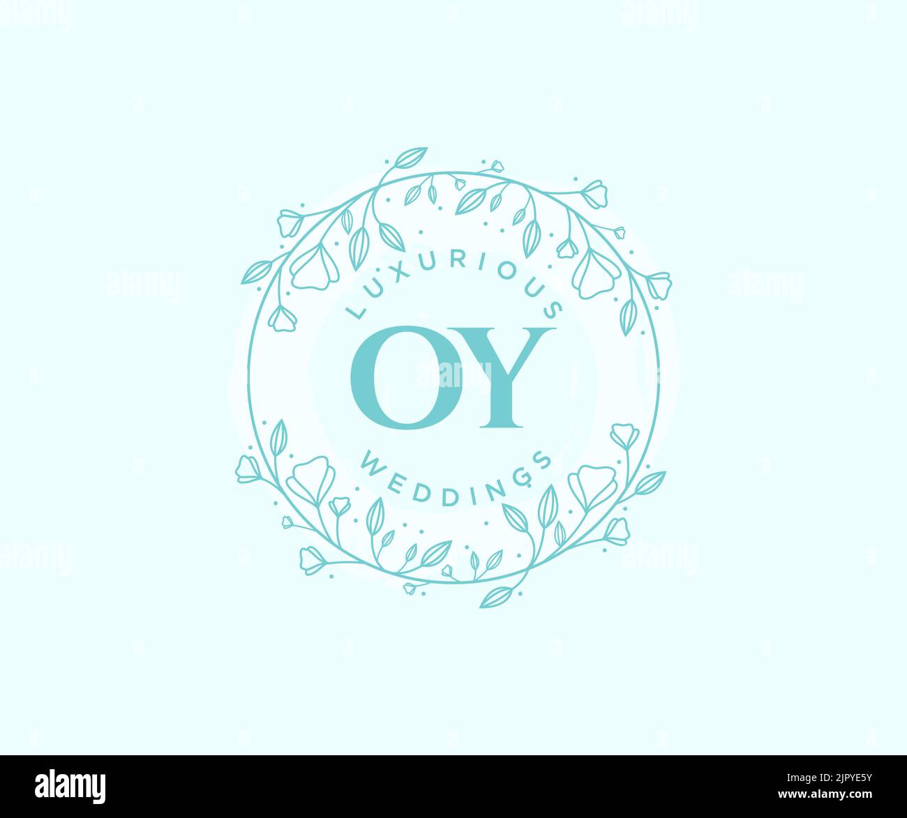 OY Initials letter Wedding monogram logos template, hand drawn modern minimalistic and floral ...