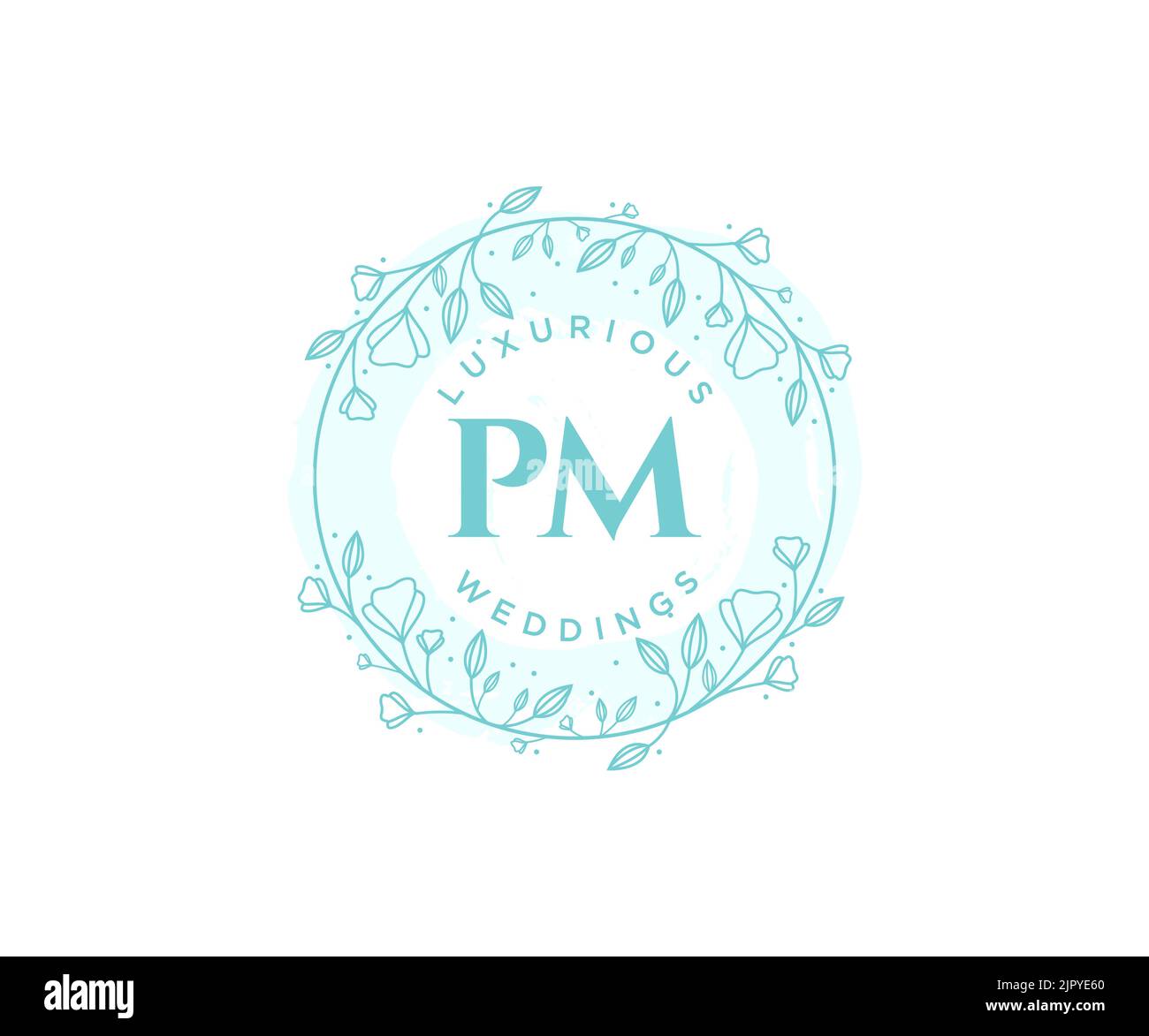 PM Initials letter Wedding monogram logos template, hand drawn modern ...
