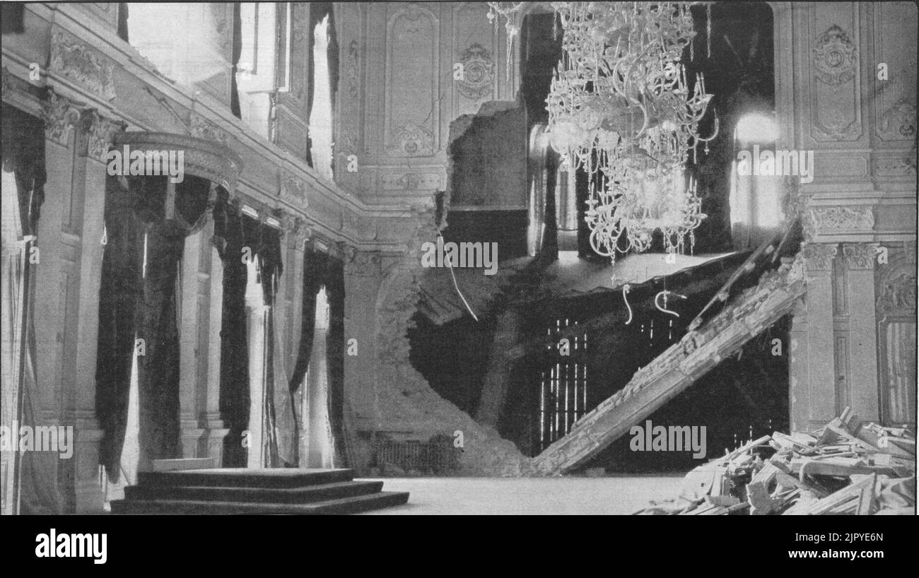 Throne room in the palace of King Peter I. of Serbia at Belgrade ...