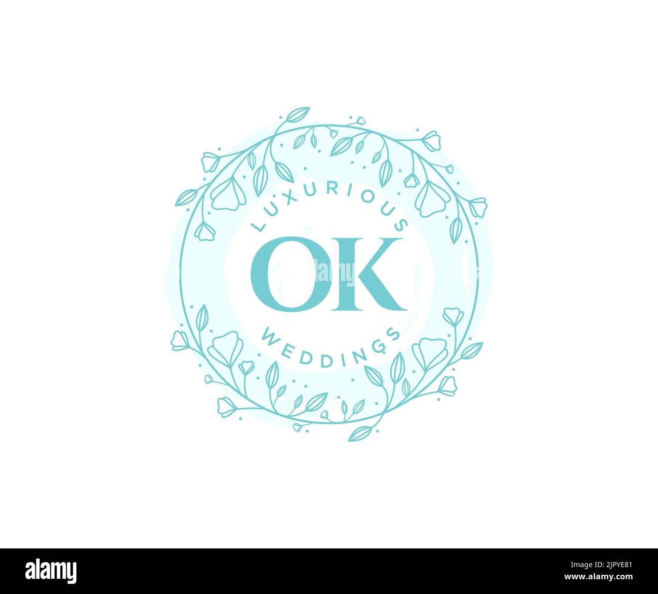 OK Initials letter Wedding monogram logos template, hand drawn modern ...