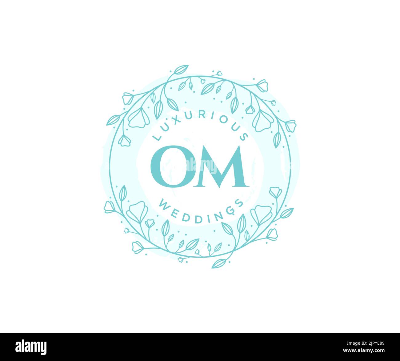 OM Initials letter Wedding monogram logos template, hand drawn modern ...
