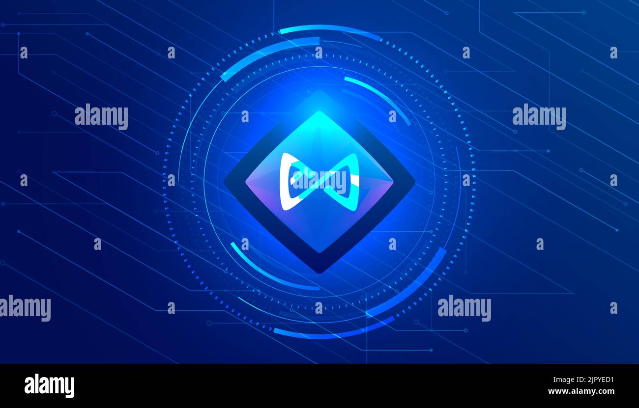 Axie Infinity AXS token symbol with crypto currency themed banner. Axie ...