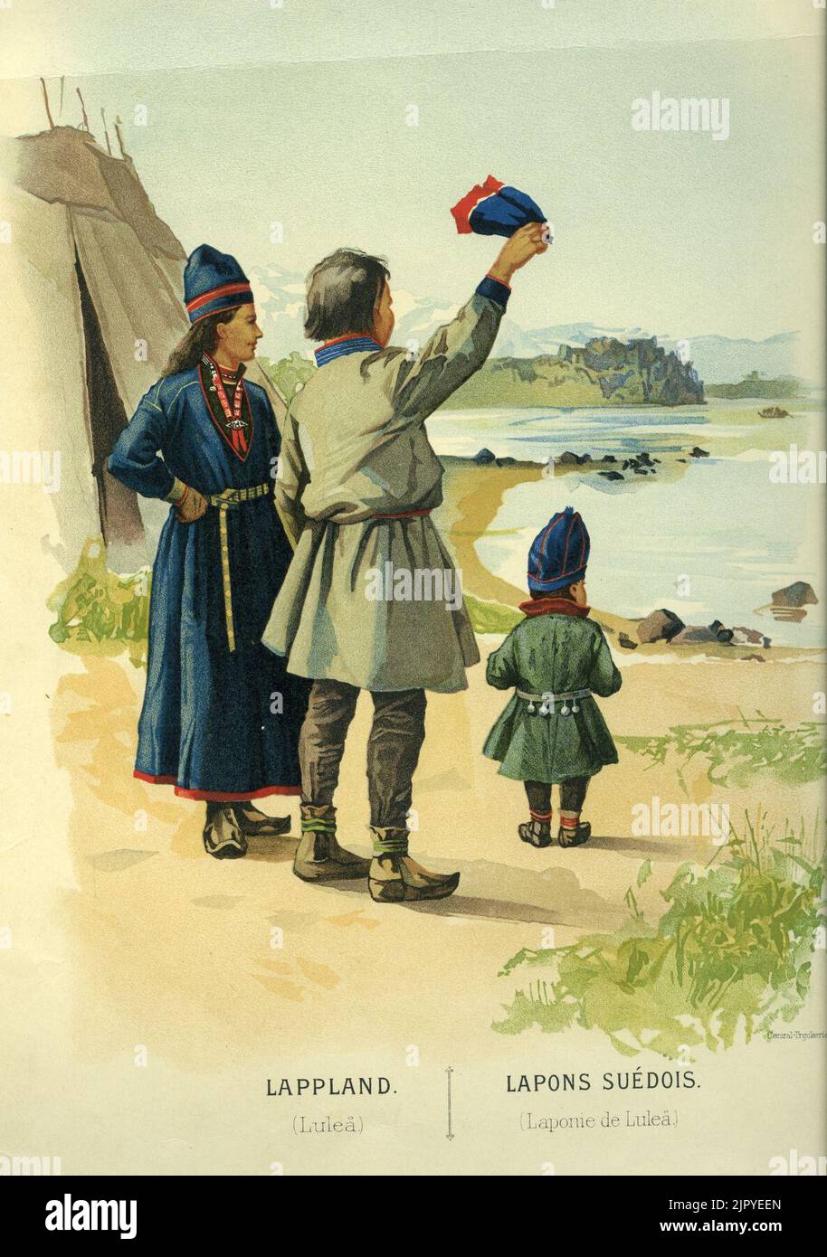 Thulstrup, Nordiska Drägter (1895) pl013 Luleå-lappar i sommardräkt ...