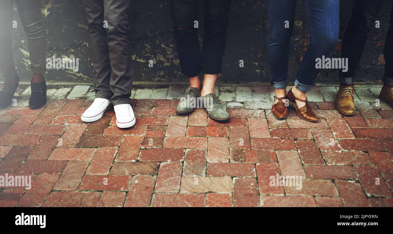 We all have our favorite pair of shoes. a diverse group of people ...
