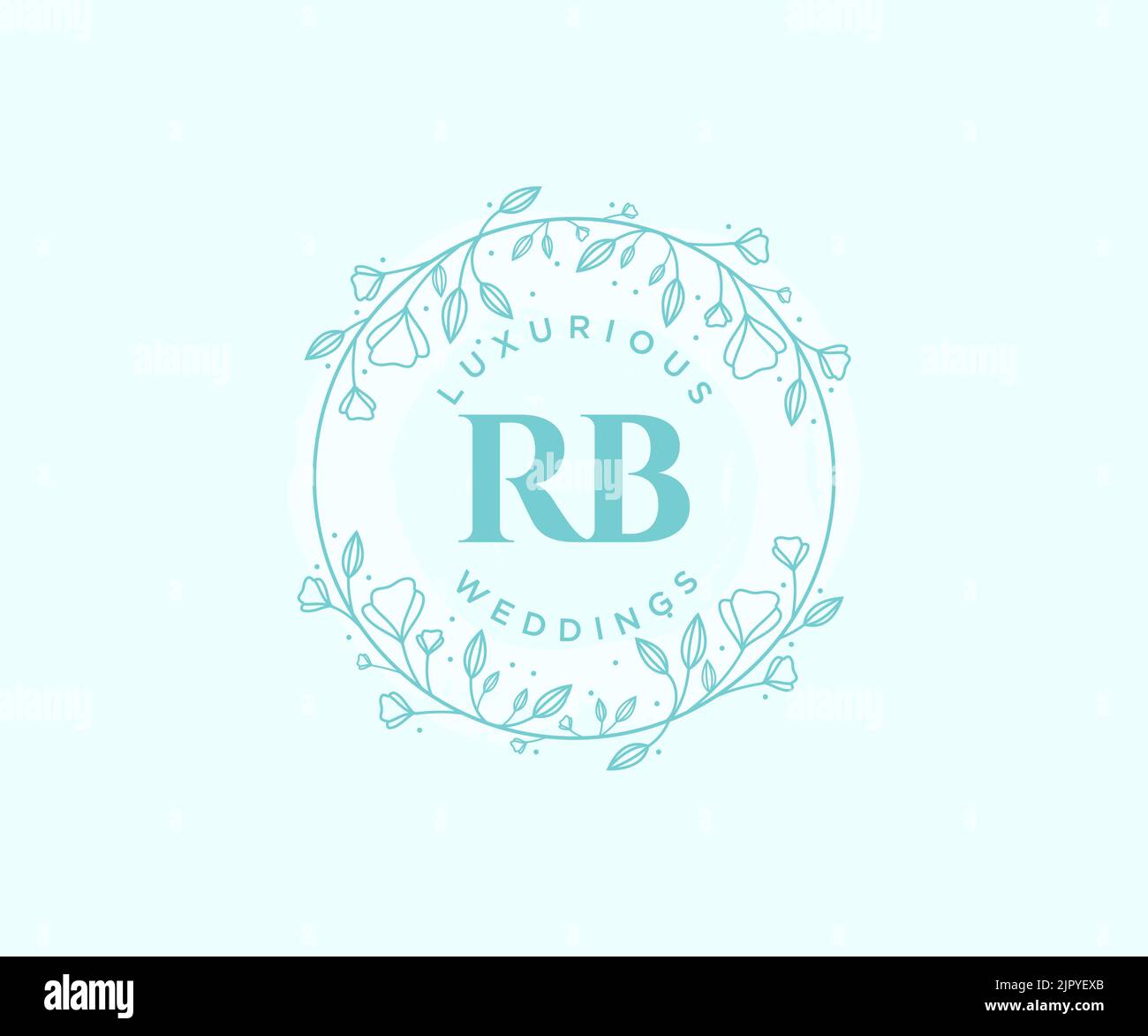 RB Initials letter Wedding monogram logos template, hand drawn modern ...