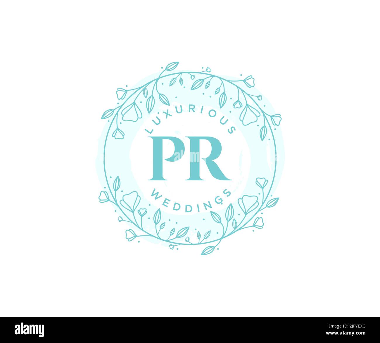 PR Initials letter Wedding monogram logos template, hand drawn modern ...