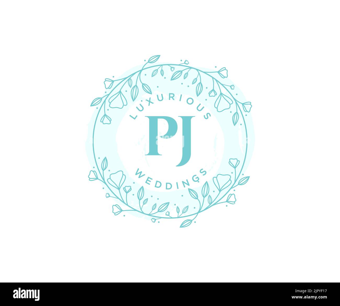 PJ Initials letter Wedding monogram logos template, hand drawn modern ...