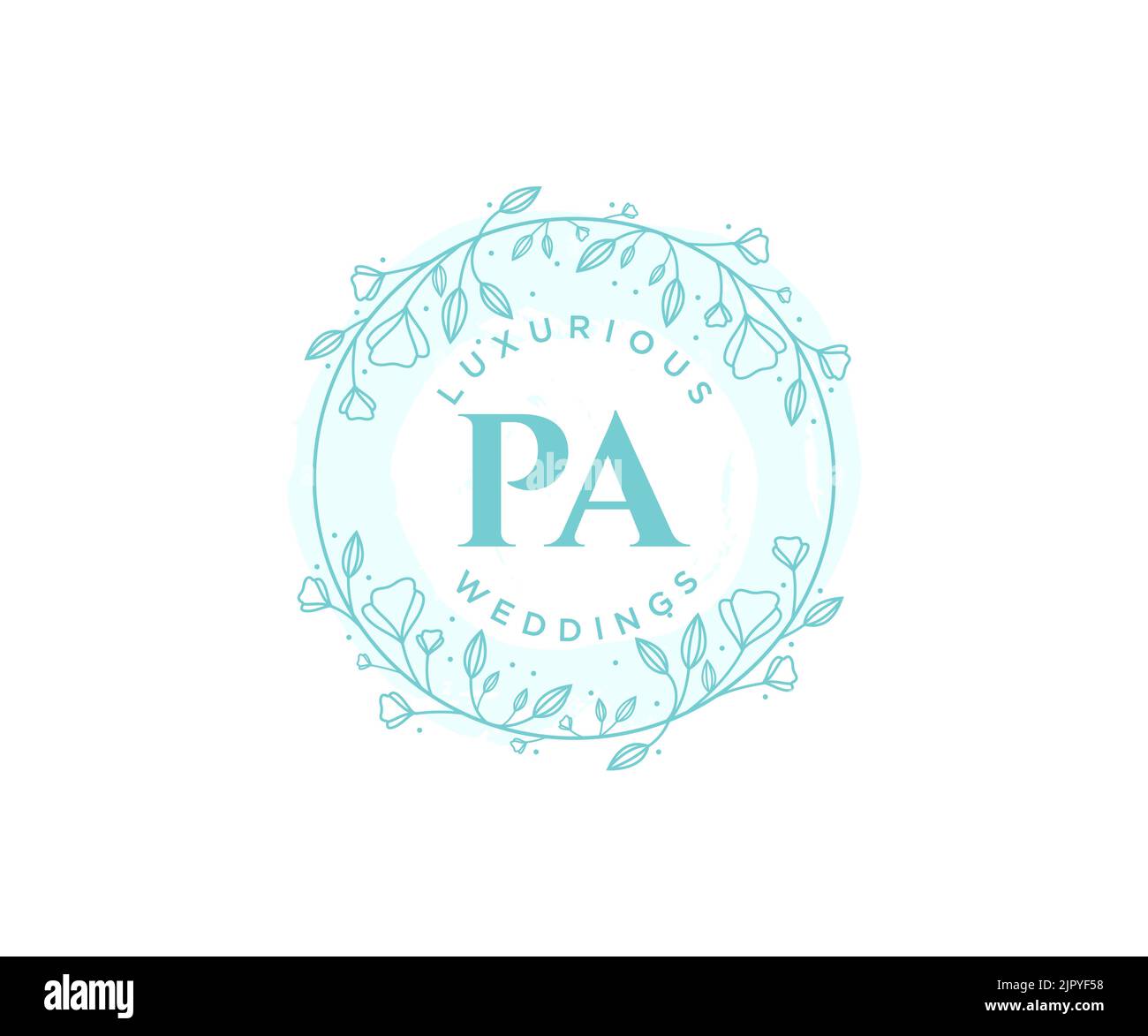PA Initials letter Wedding monogram logos template, hand drawn modern ...