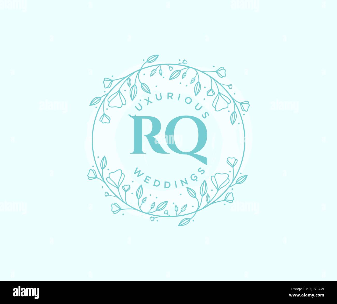 RQ Initials letter Wedding monogram logos template, hand drawn modern ...