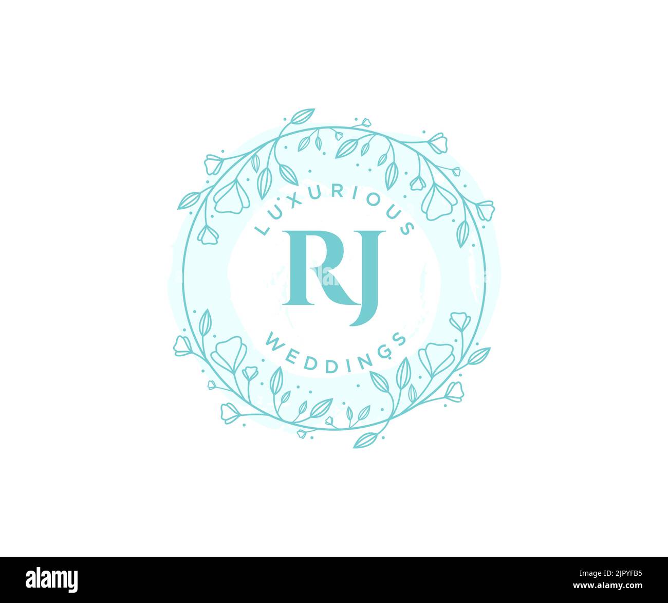 RJ Initials letter Wedding monogram logos template, hand drawn modern ...