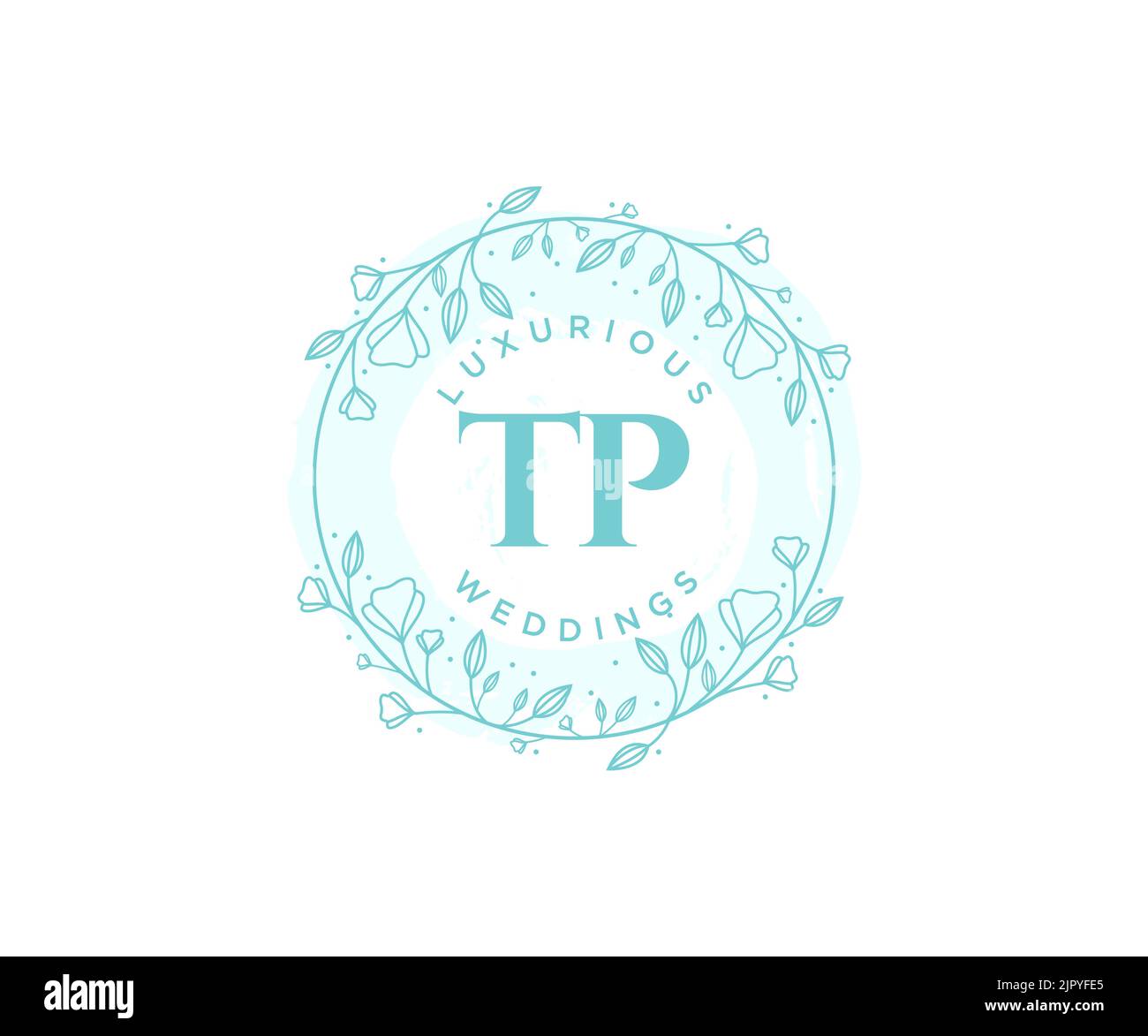 TP Initials letter Wedding monogram logos template, hand drawn modern ...