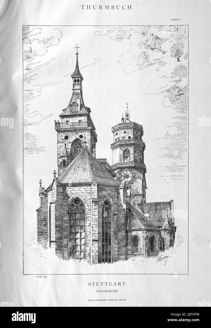 Thurmbuch Tafel 009 Stuttgart Stiftskirche Stock Photo - Alamy