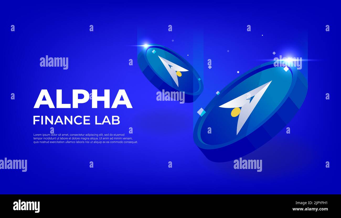 Alpha finance lab banner. ALPHA cryptocurrency concept banner ...