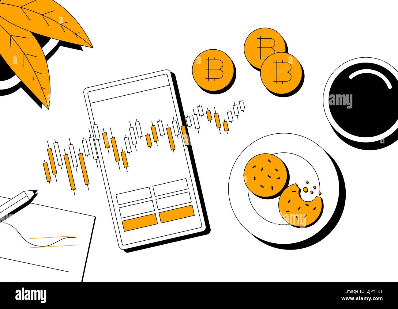 Online trading platform and cryptocurrency concept. Trading bitcoin on ...
