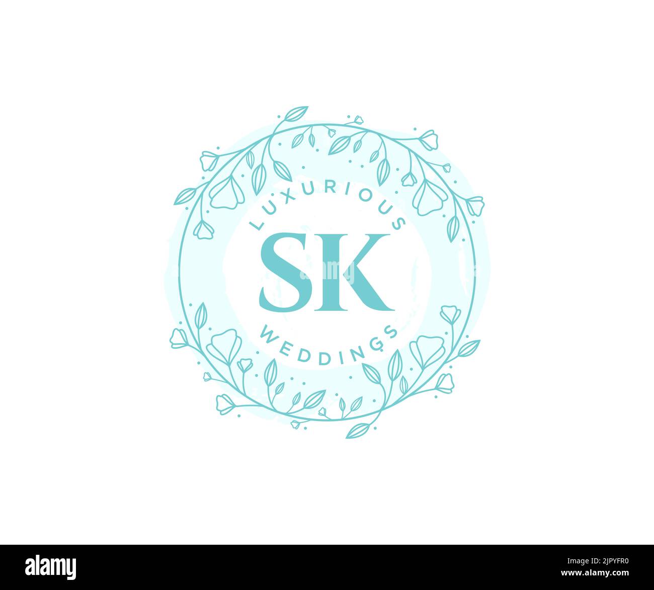 SK Initials letter Wedding monogram logos template, hand drawn modern ...