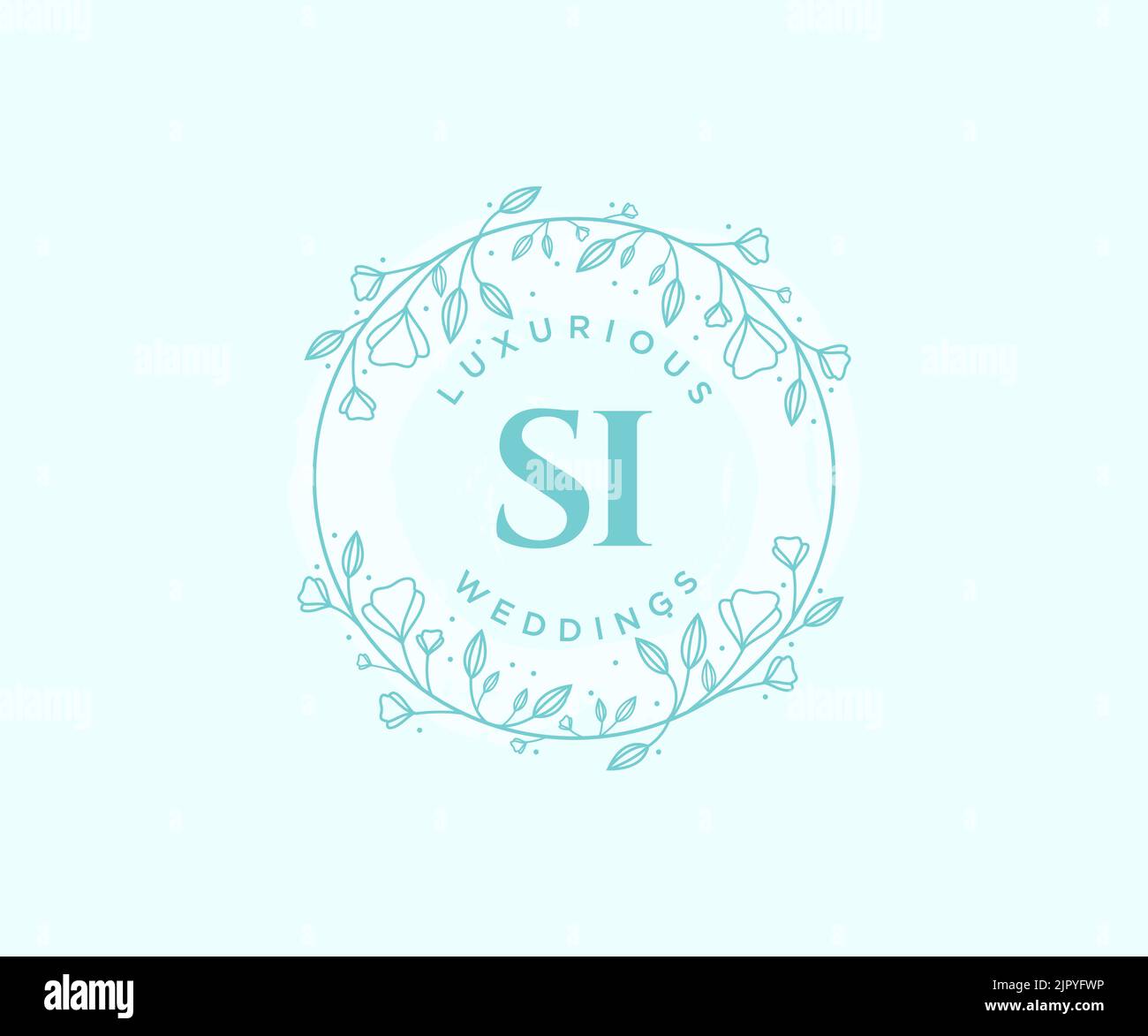 SI Initials letter Wedding monogram logos template, hand drawn modern ...