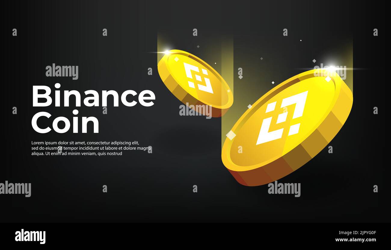 Binance BNB coin banner. BNB cryptocurrency concept banner background ...