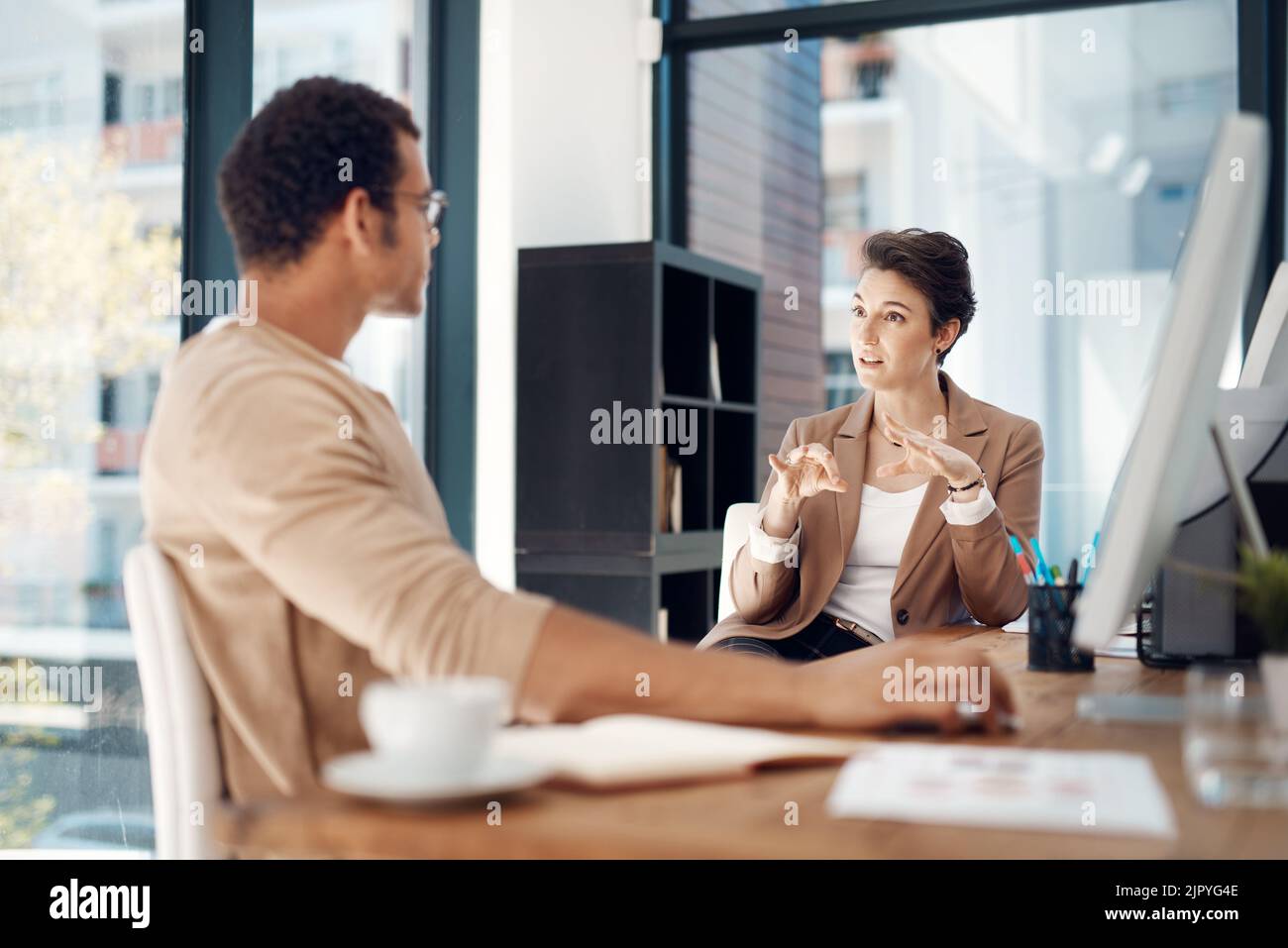 Two competitors having a discussion hi-res stock photography and images ...