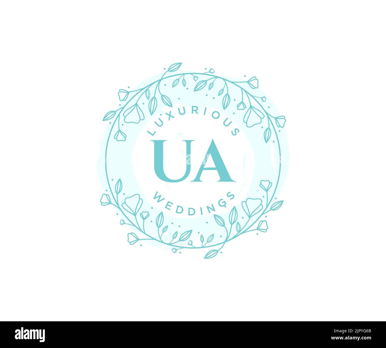 UA Initials letter Wedding monogram logos template, hand drawn modern ...