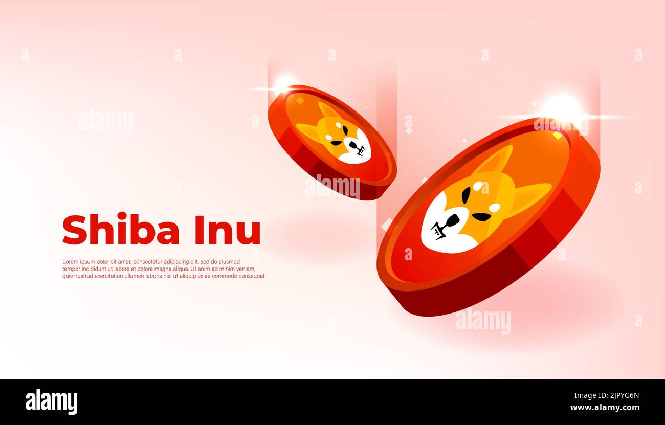 Shiba inu coin banner. SHIB coin cryptocurrency concept banner ...