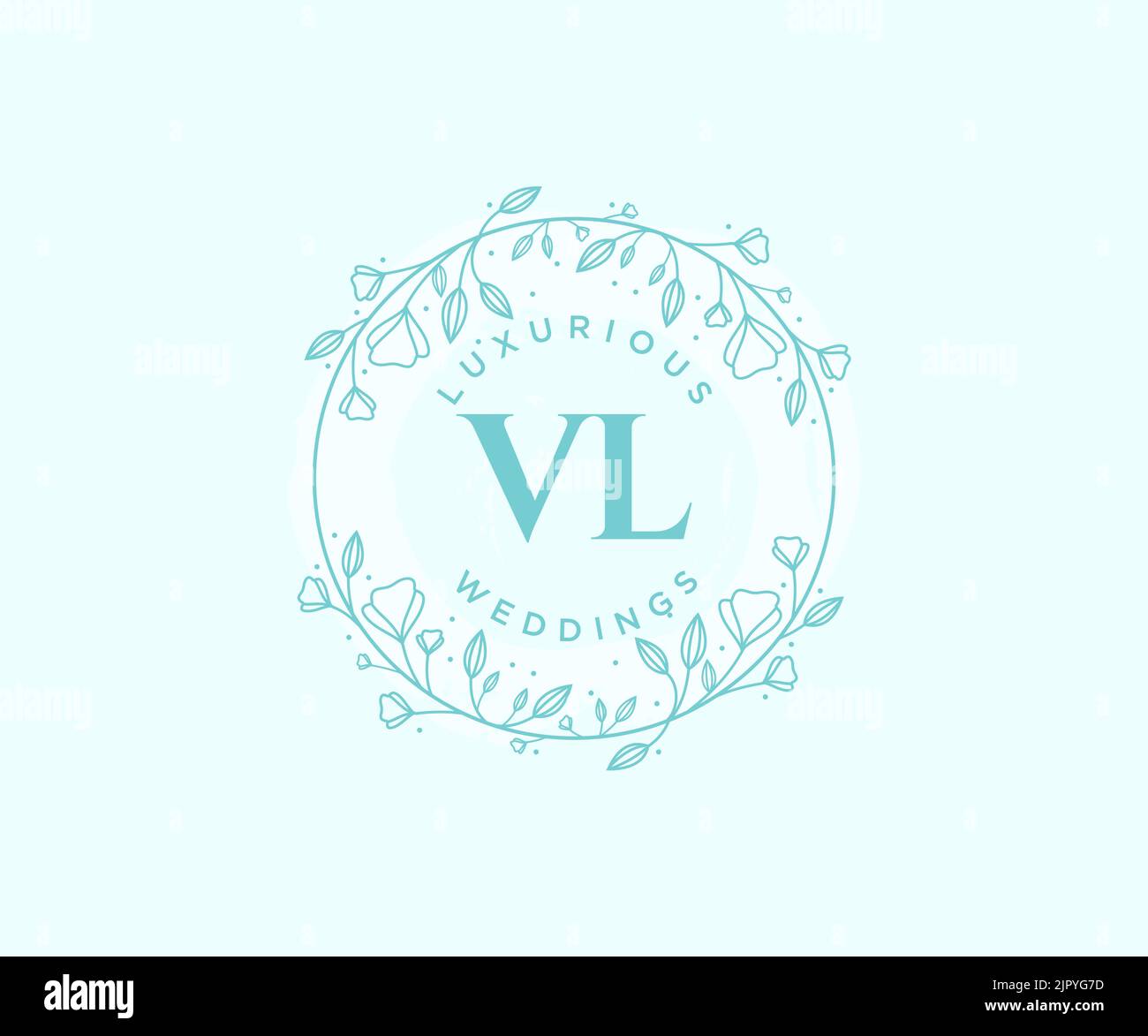 VL Initials letter Wedding monogram logos template, hand drawn modern ...