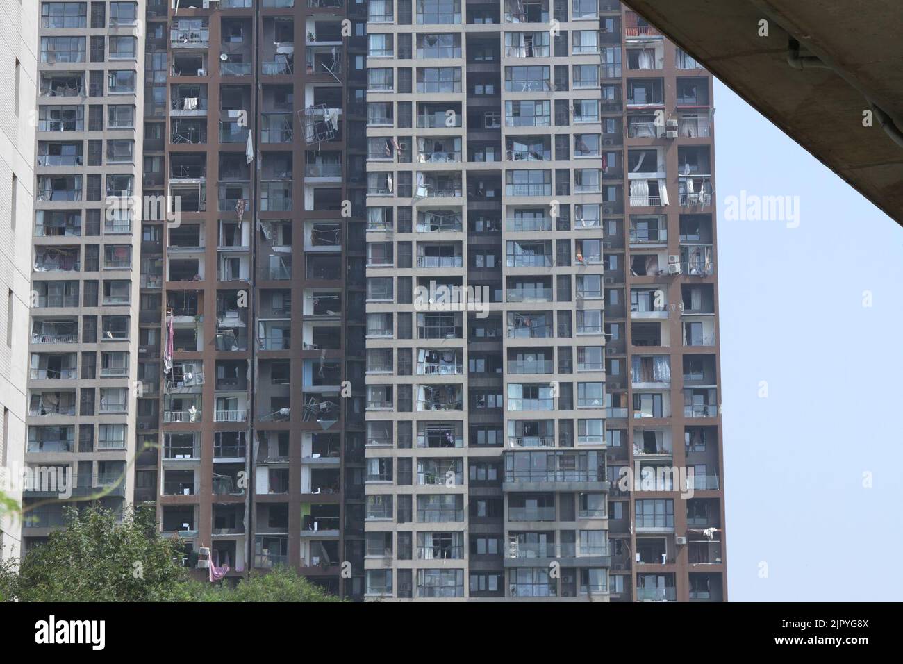 Tianjin explosion destroyed buildings (8 Stock Photo - Alamy