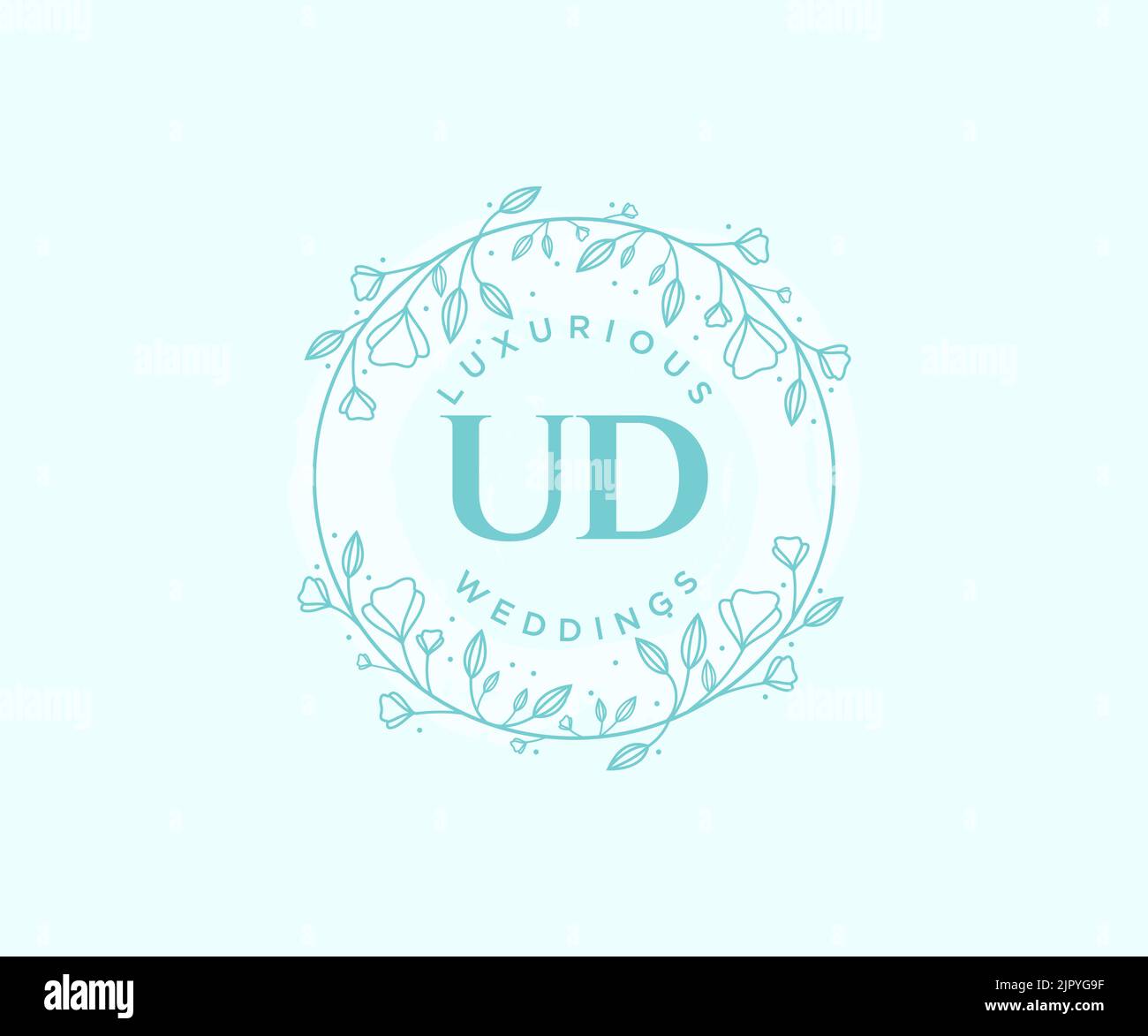 UD Initials letter Wedding monogram logos template, hand drawn modern ...