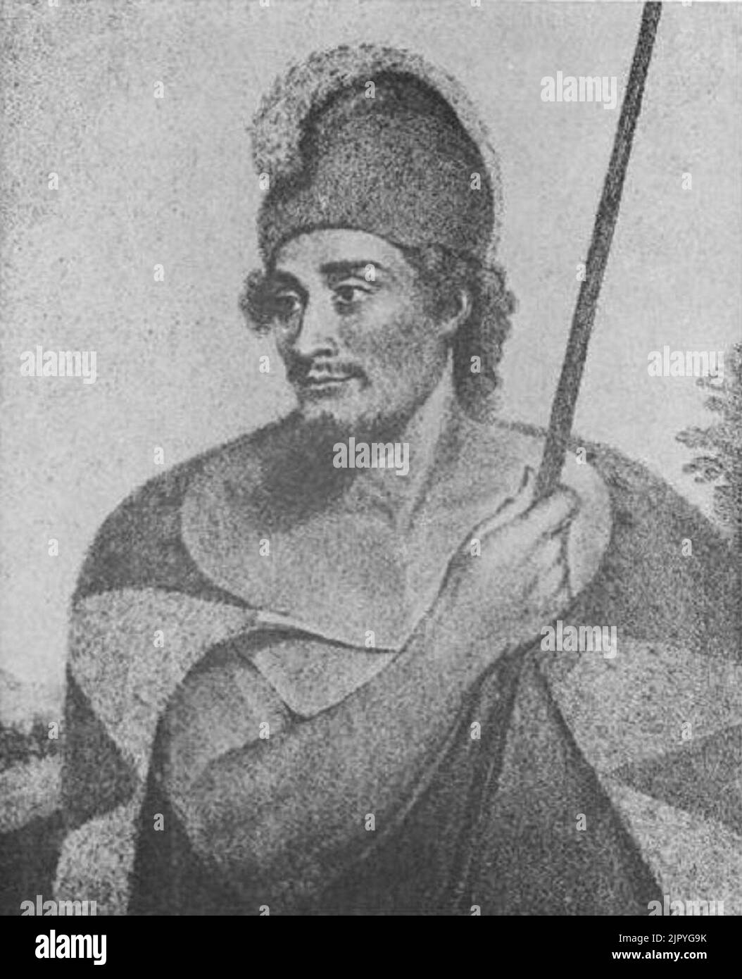 Tianna a Prince of Atooi, lithograph after painting by Spoilum, c. 1787 ...