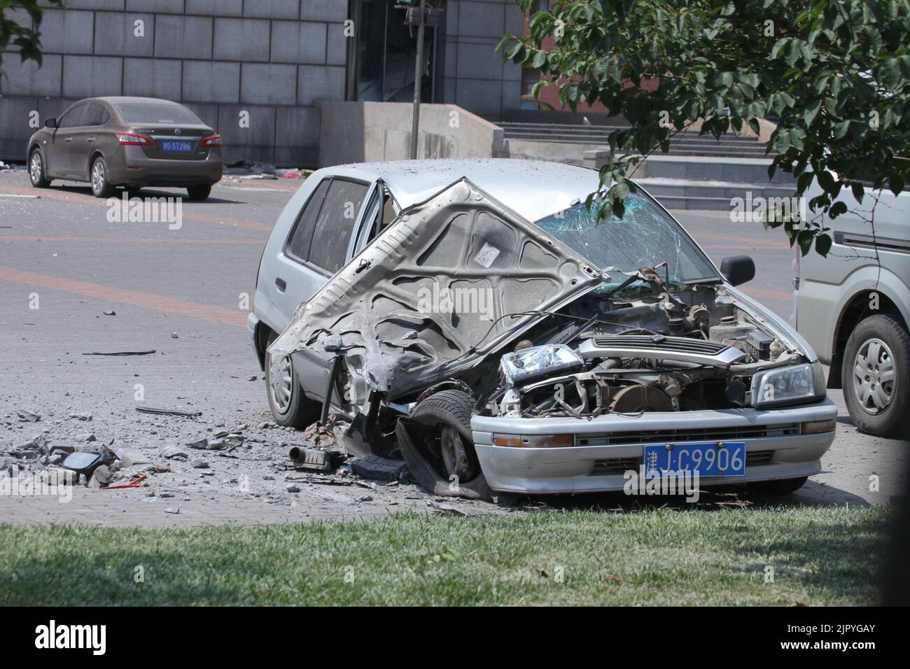 Tianjin explosion cars hi-res stock photography and images - Alamy