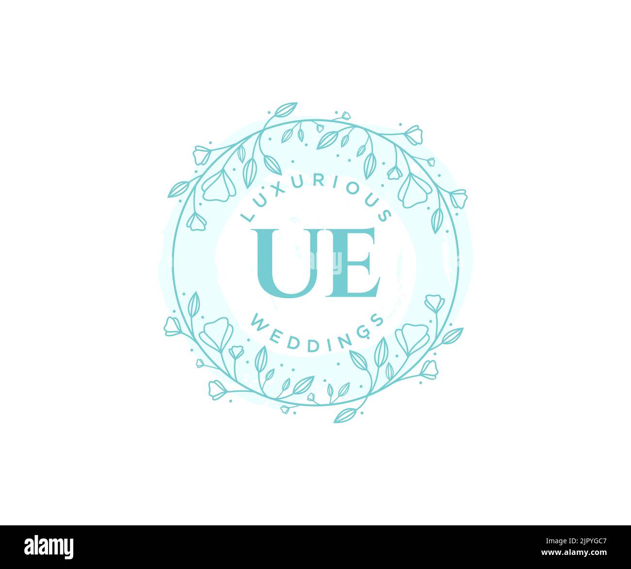 UE Initials letter Wedding monogram logos template, hand drawn modern ...