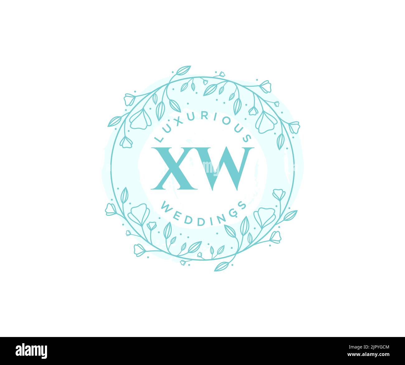XW Initials letter Wedding monogram logos template, hand drawn modern ...