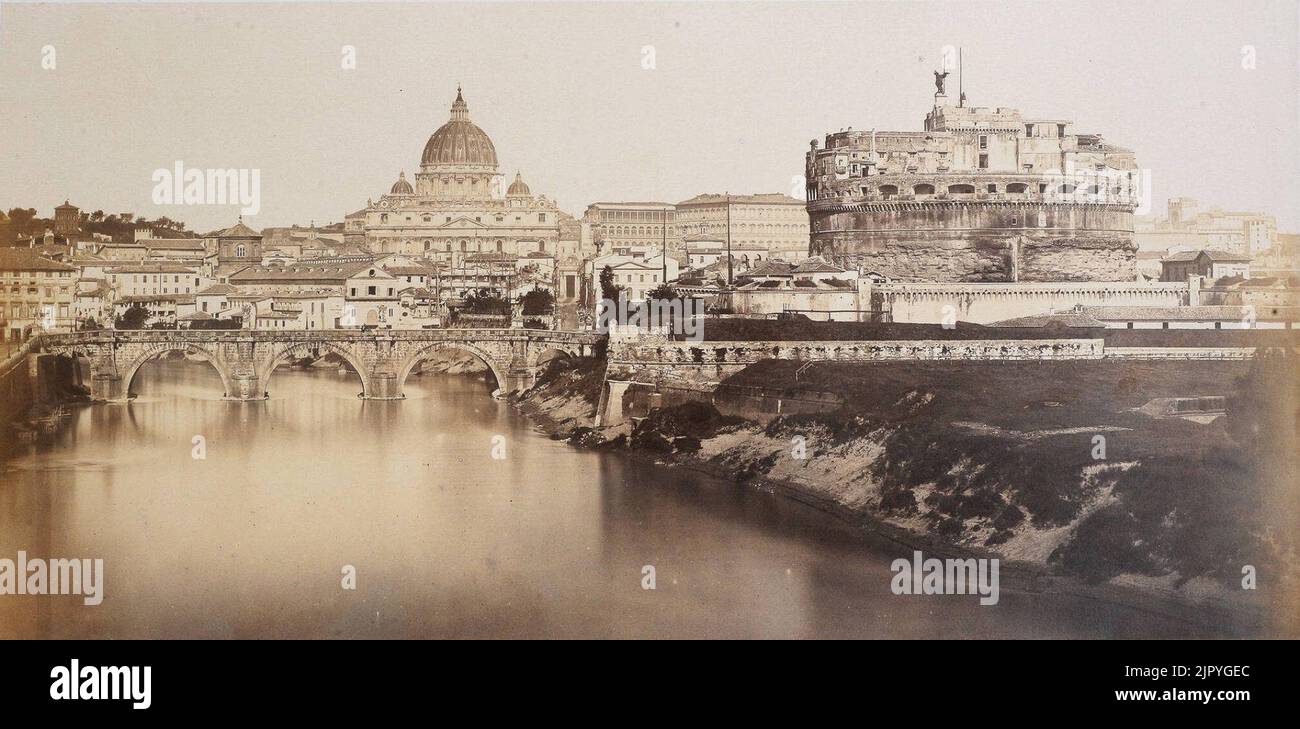 Tiber with Castel Sant'Angelo and St. Peter's Basilic (Robert Turnbull ...