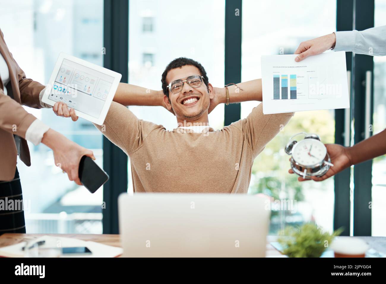 I do my best when the heat is on. a young businessman looking calm in a ...