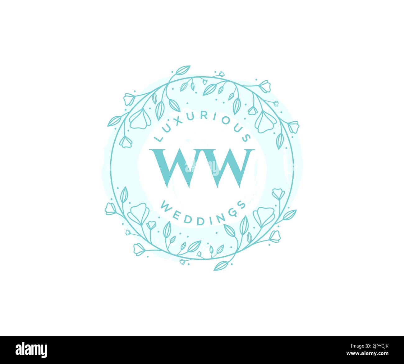 WW Initials letter Wedding monogram logos template, hand drawn modern ...
