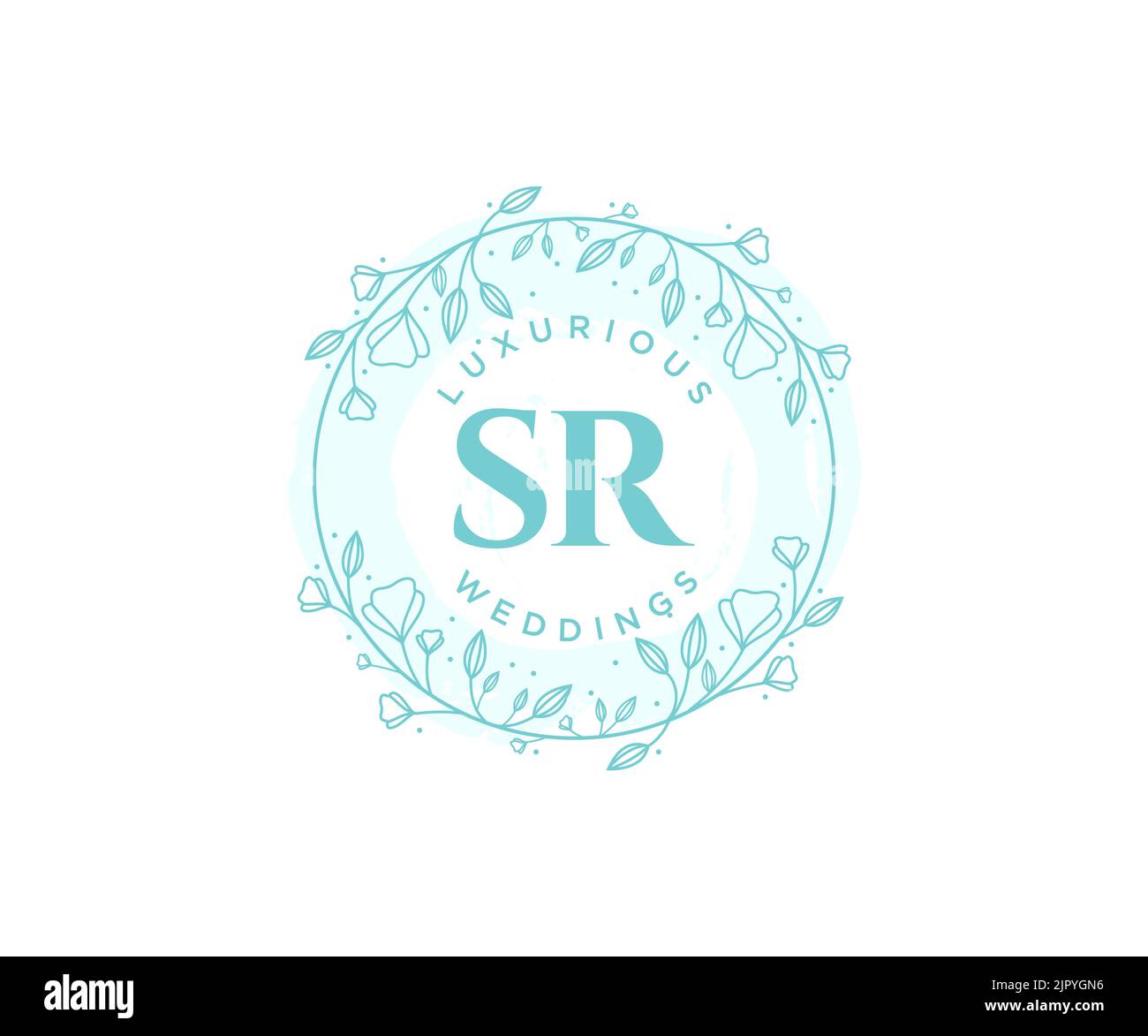 SR Initials letter Wedding monogram logos template, hand drawn modern ...