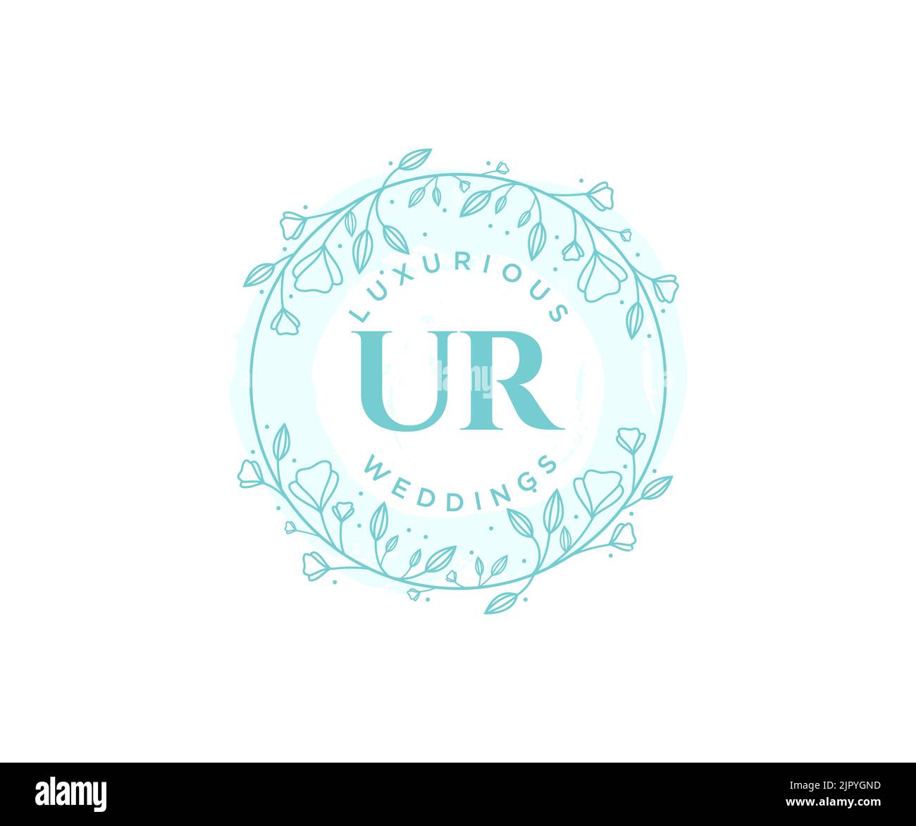 UR Initials letter Wedding monogram logos template, hand drawn modern ...