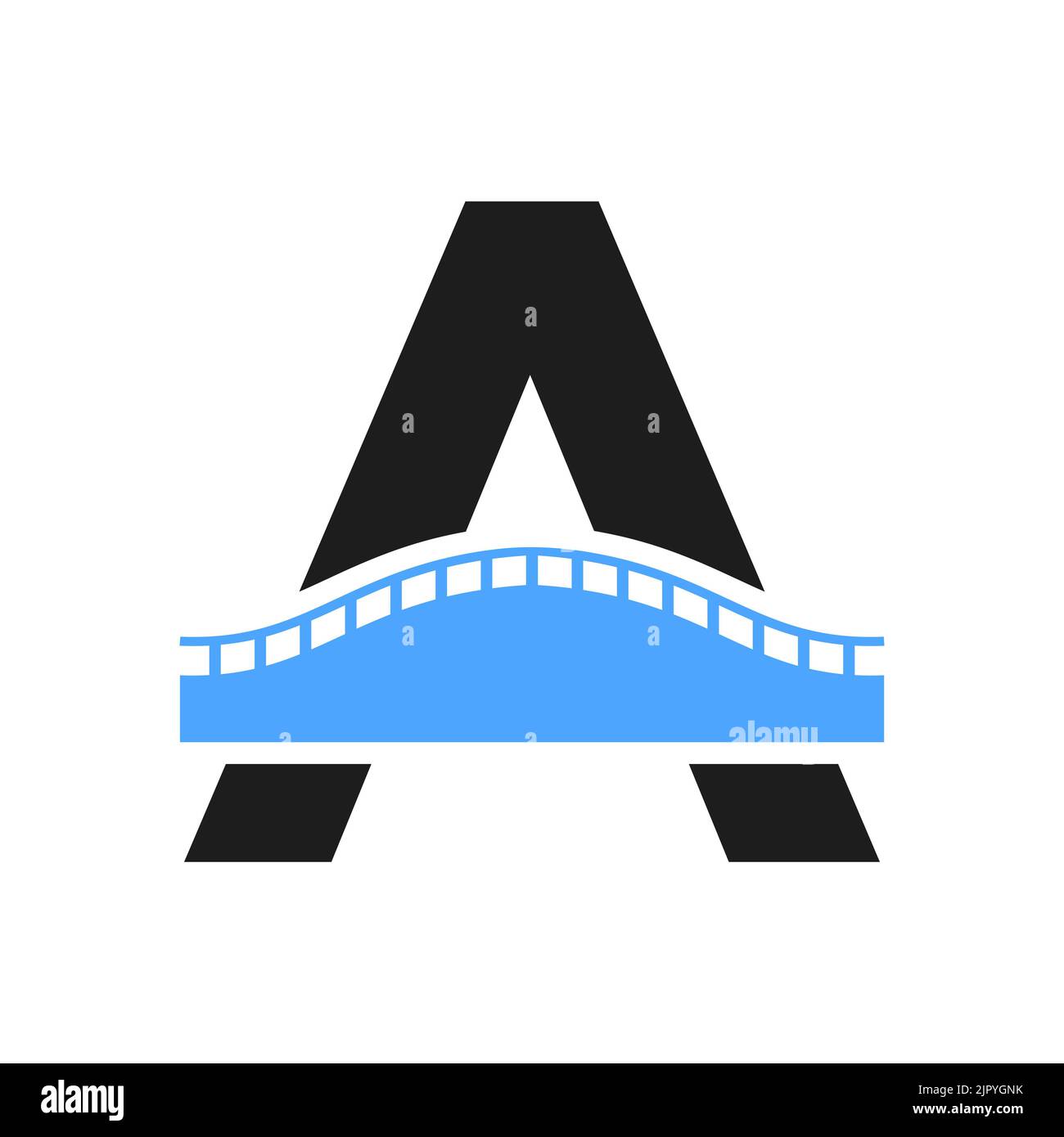 Letter A Bridge Logo for Transportation, Journey and Construction ...