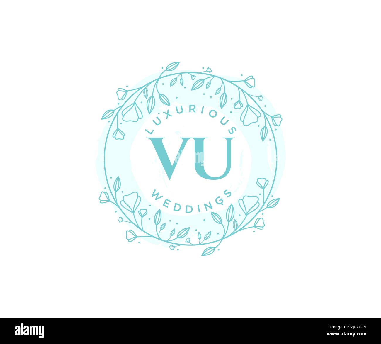 VU Initials letter Wedding monogram logos template, hand drawn modern ...