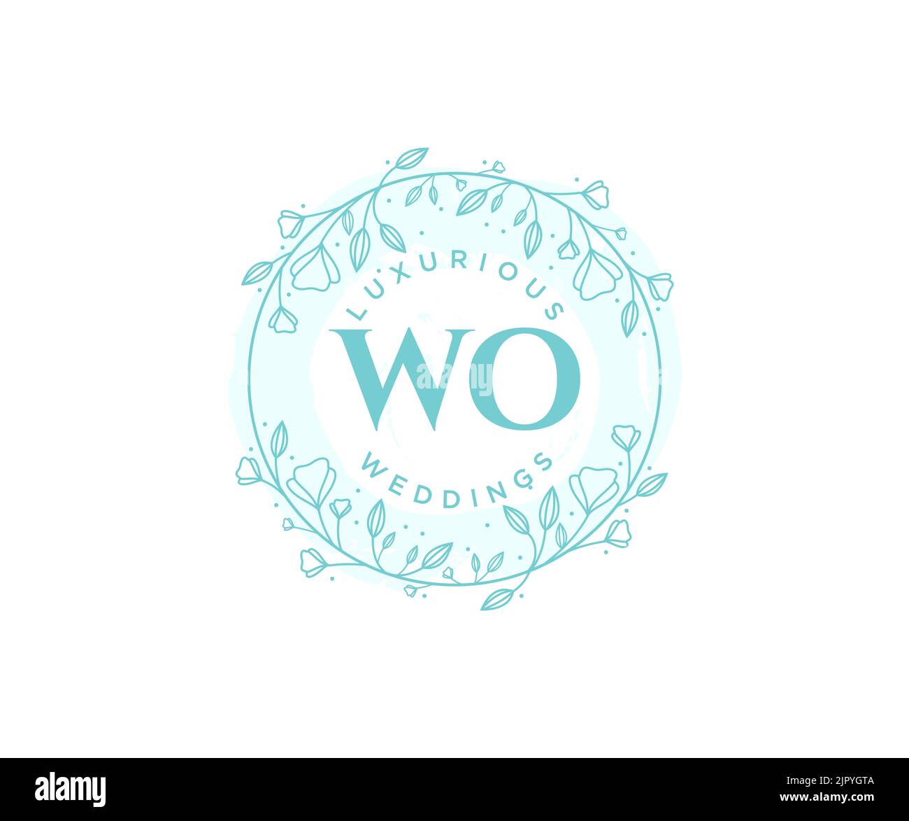WO Initials letter Wedding monogram logos template, hand drawn modern ...