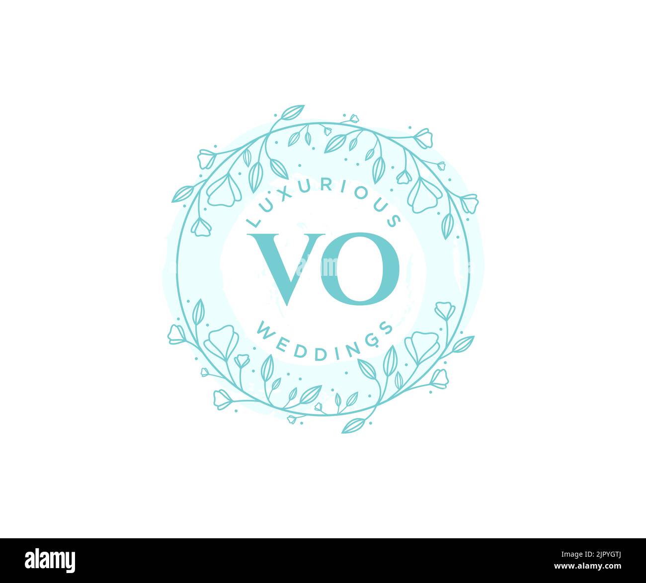 VO Initials letter Wedding monogram logos template, hand drawn modern ...