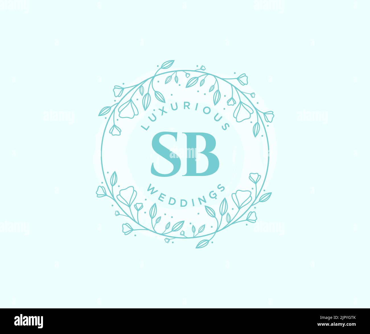 SB Initials letter Wedding monogram logos template, hand drawn modern ...