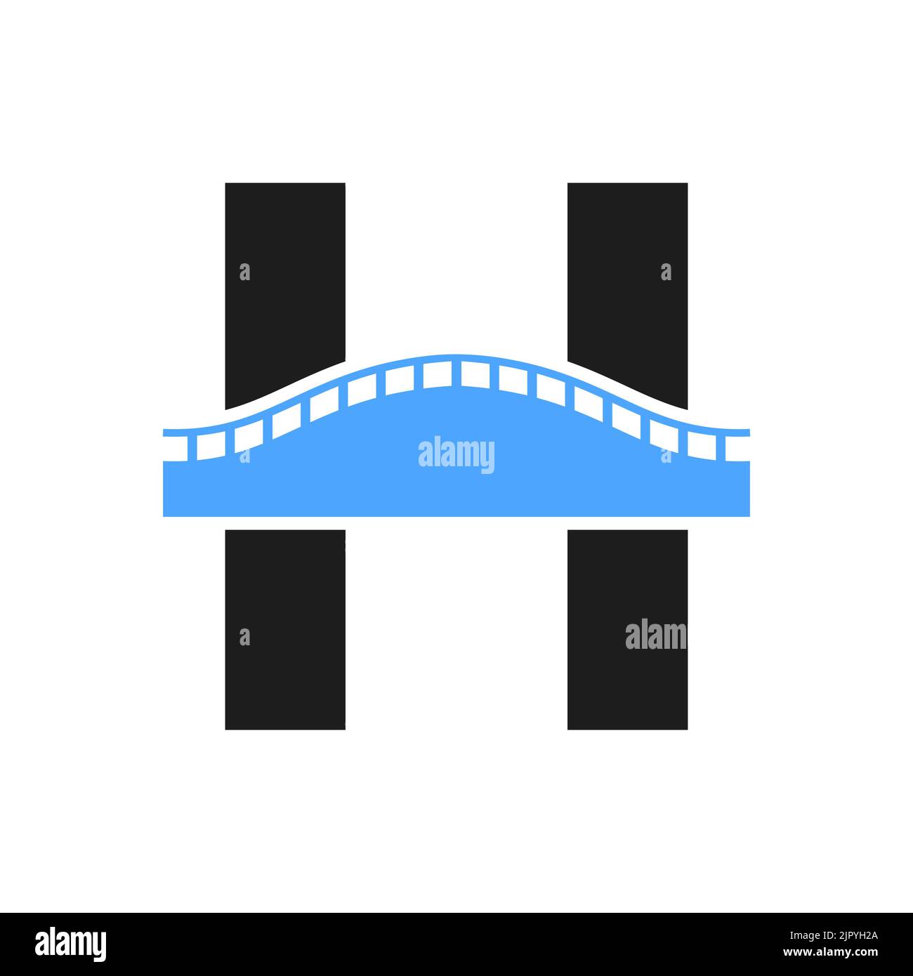 Letter H Bridge Logo for Transportation, Journey and Construction ...