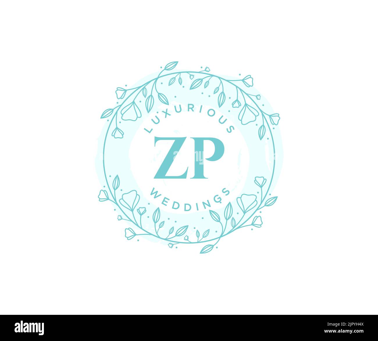 ZP Initials letter Wedding monogram logos template, hand drawn modern ...