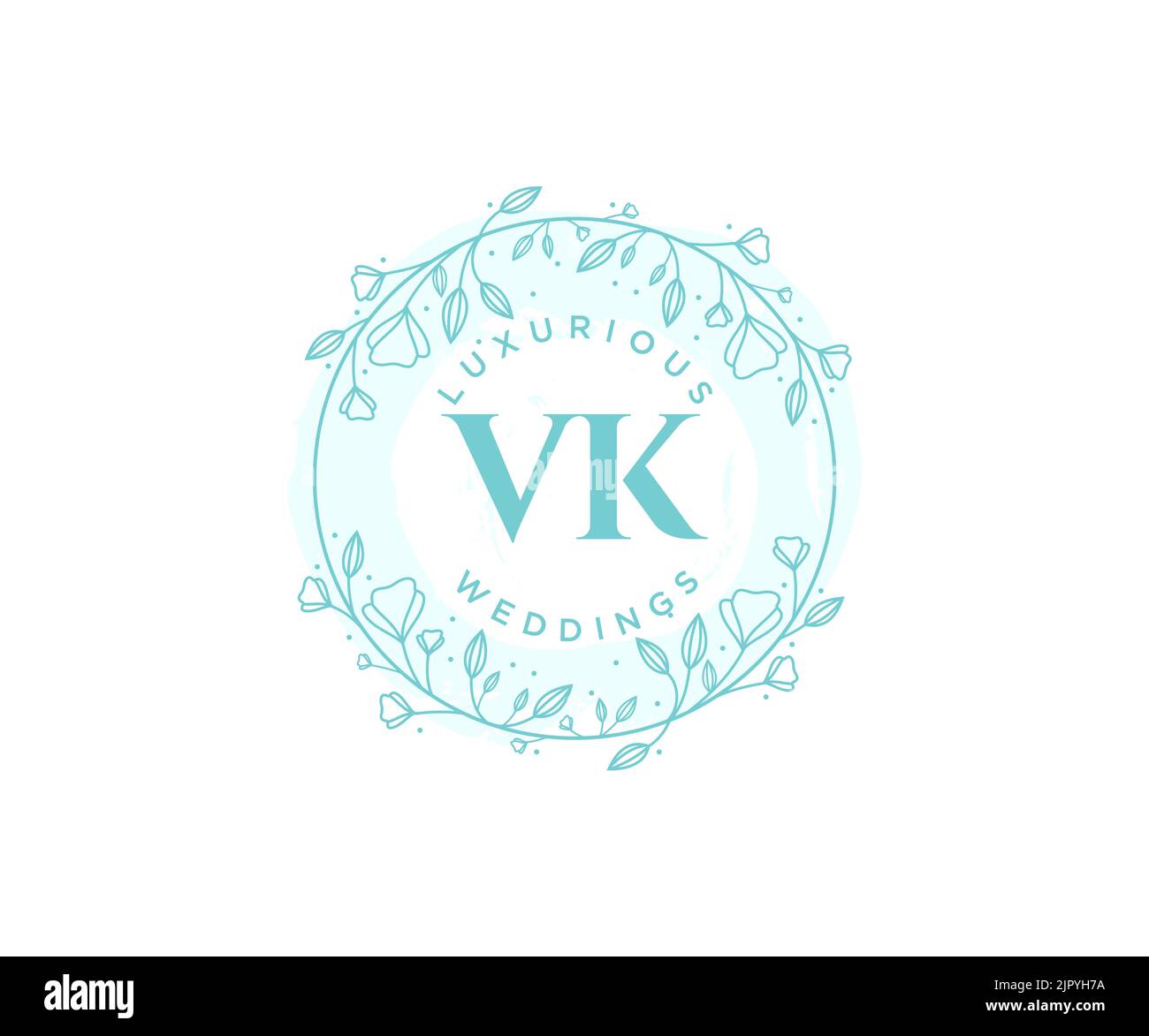 VK Initials letter Wedding monogram logos template, hand drawn modern ...