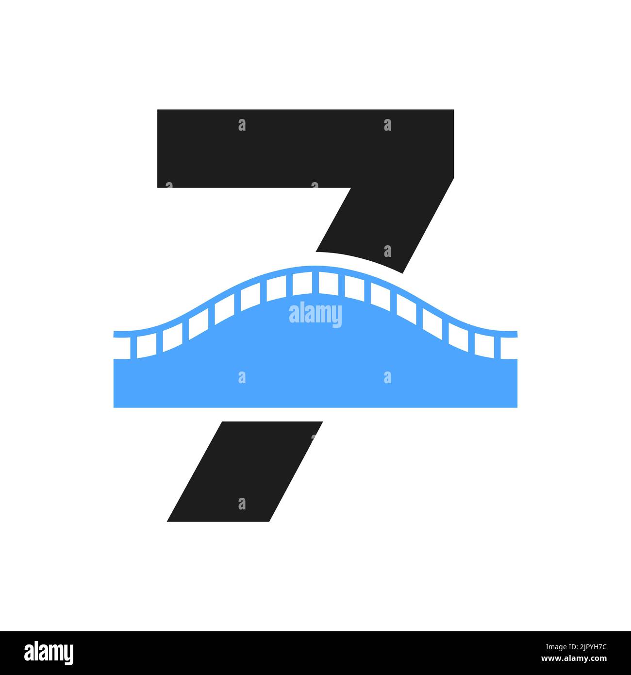Letter 7 Bridge Logo for Transportation, Journey and Construction ...