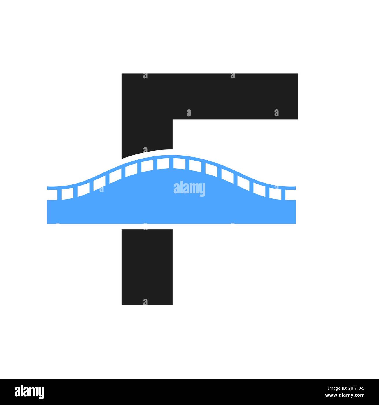 Letter F Bridge Logo for Transportation, Journey and Construction ...