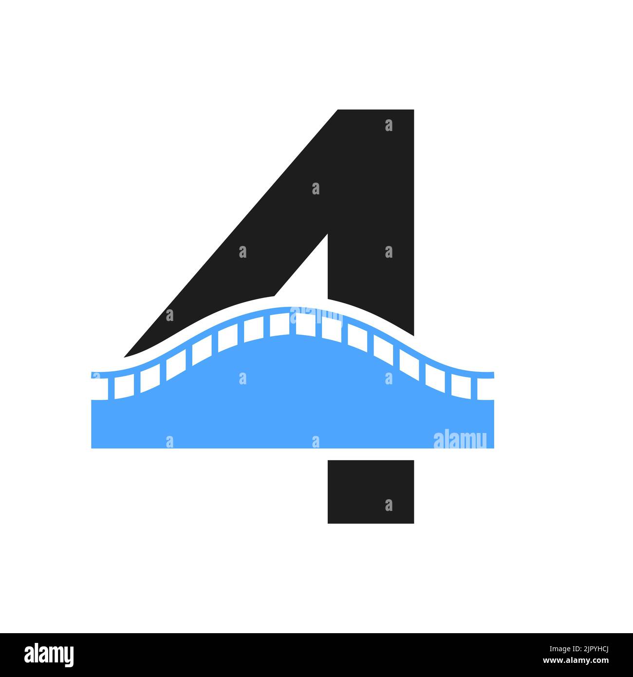 Letter 4 Bridge Logo for Transportation, Journey and Construction ...