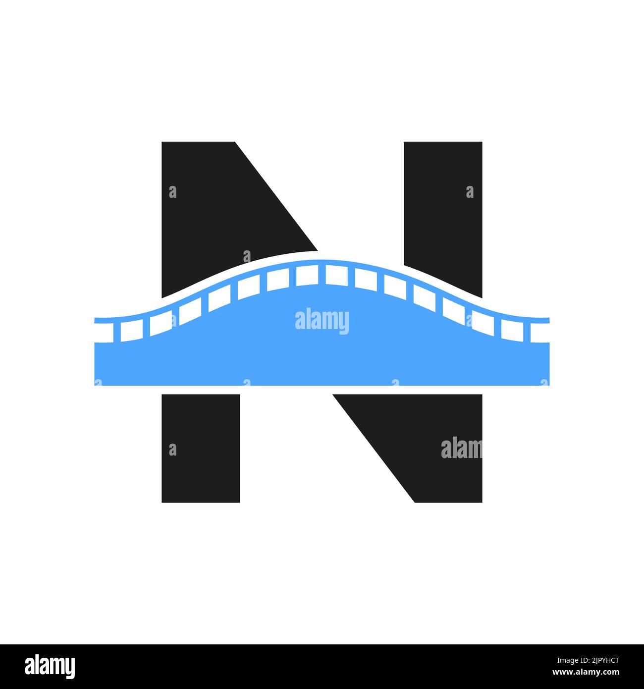 Letter N Bridge Logo for Transportation, Journey and Construction ...