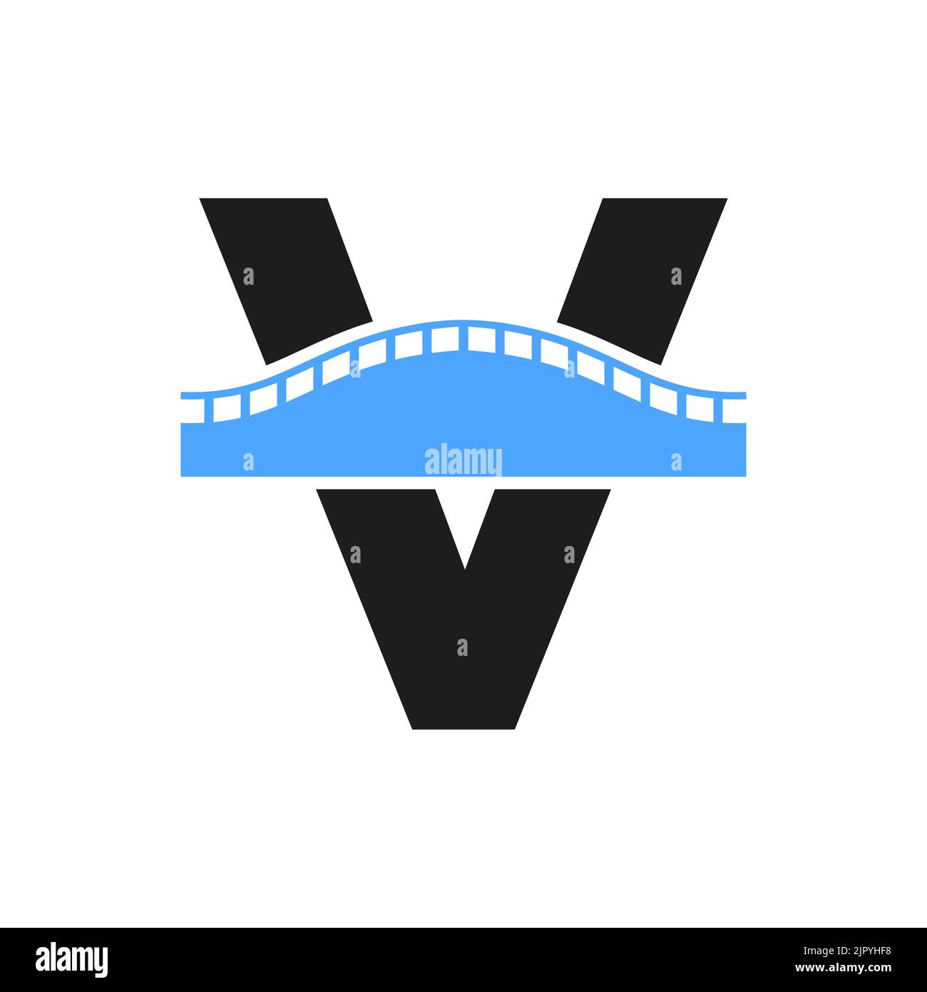 Letter V Bridge Logo for Transportation, Journey and Construction ...