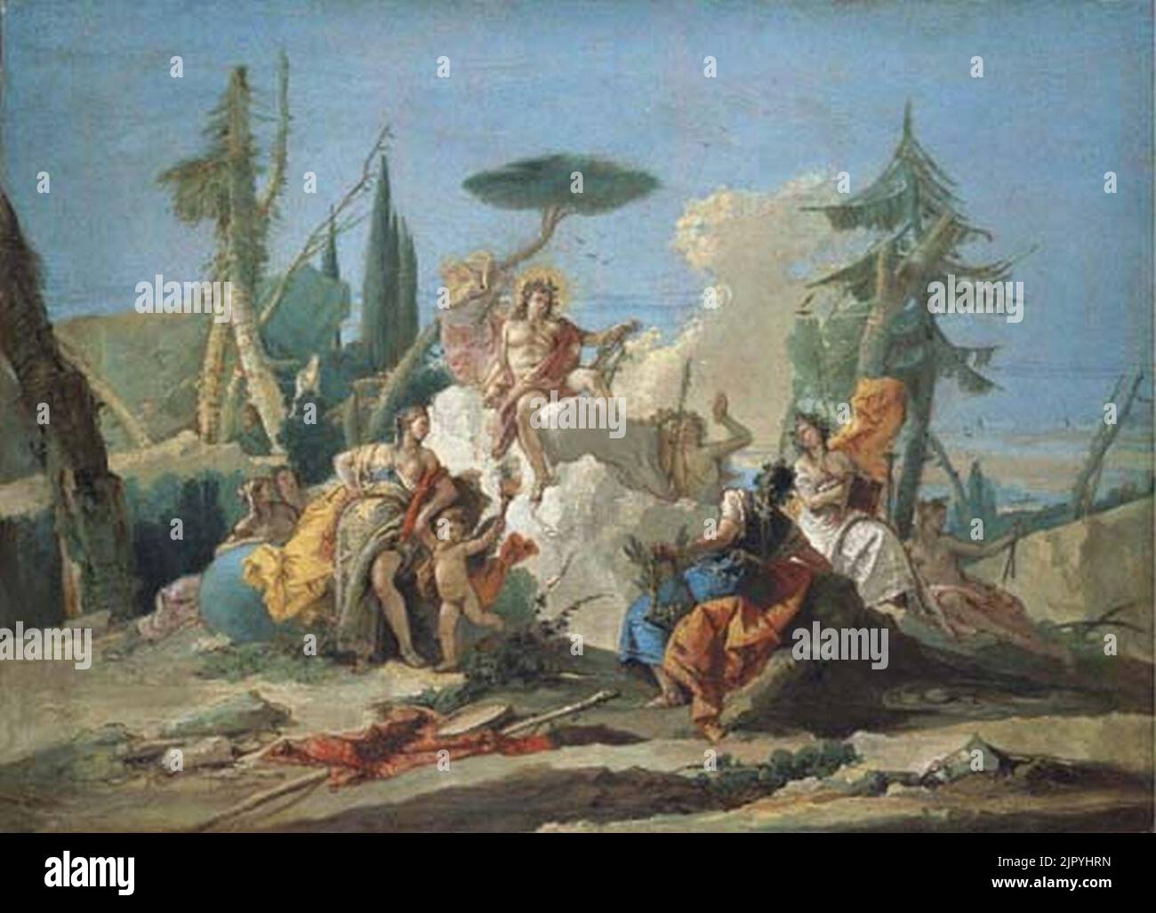 Tiepolo - Apollo receiving Homage from the Muses - a modello ...